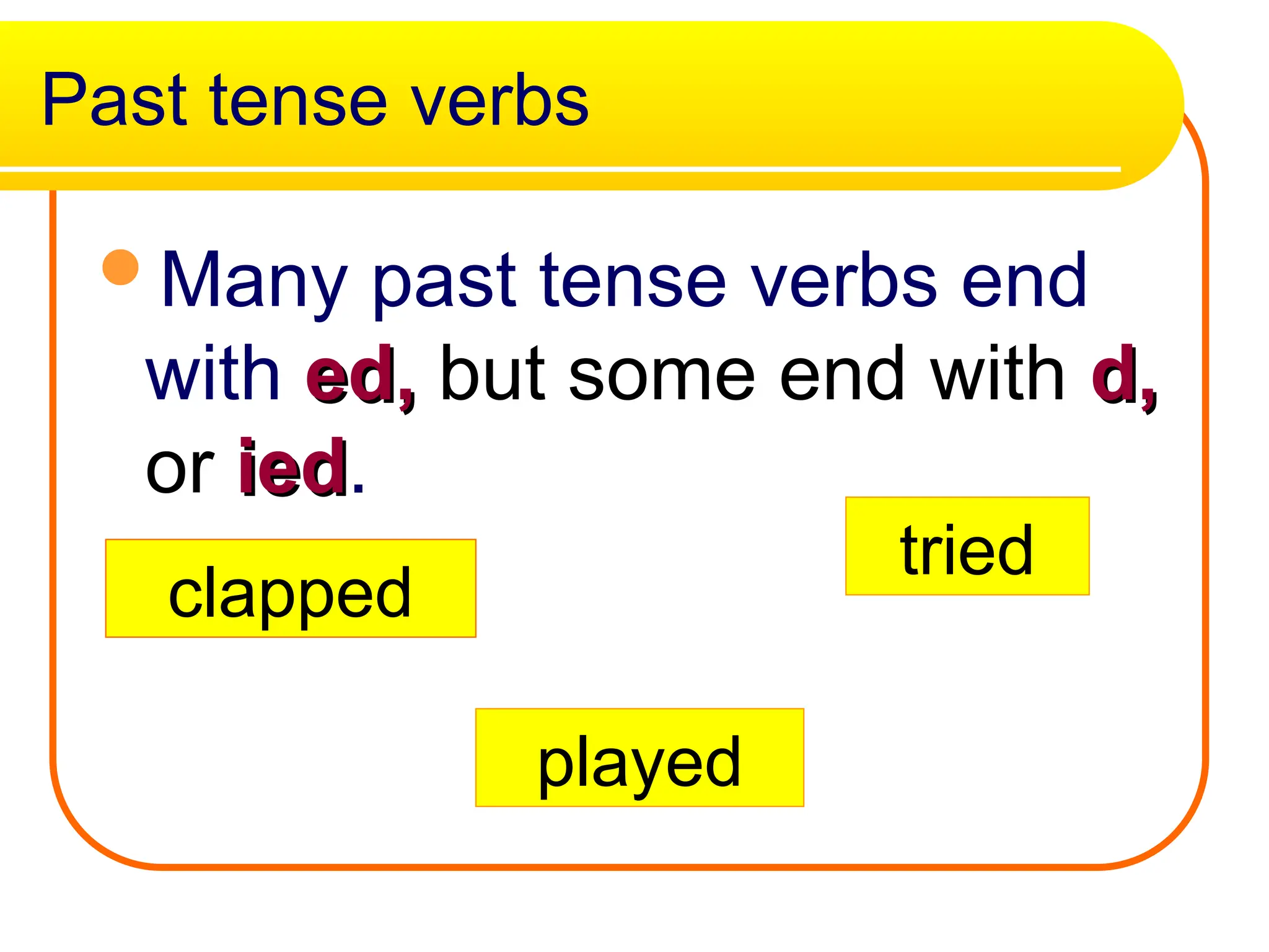 Action Verbs in different tenses in English | PPT