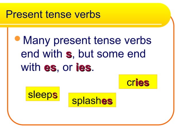 Action Verbs in different tenses in English | PPT