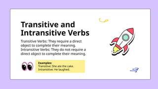 Parts of Speech - Description of verbs English | PPTX