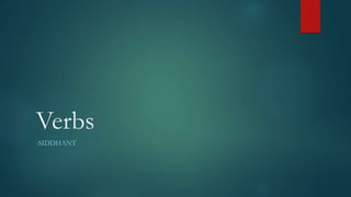 An introduction to Verbs, small PPT covering the basics | PDF