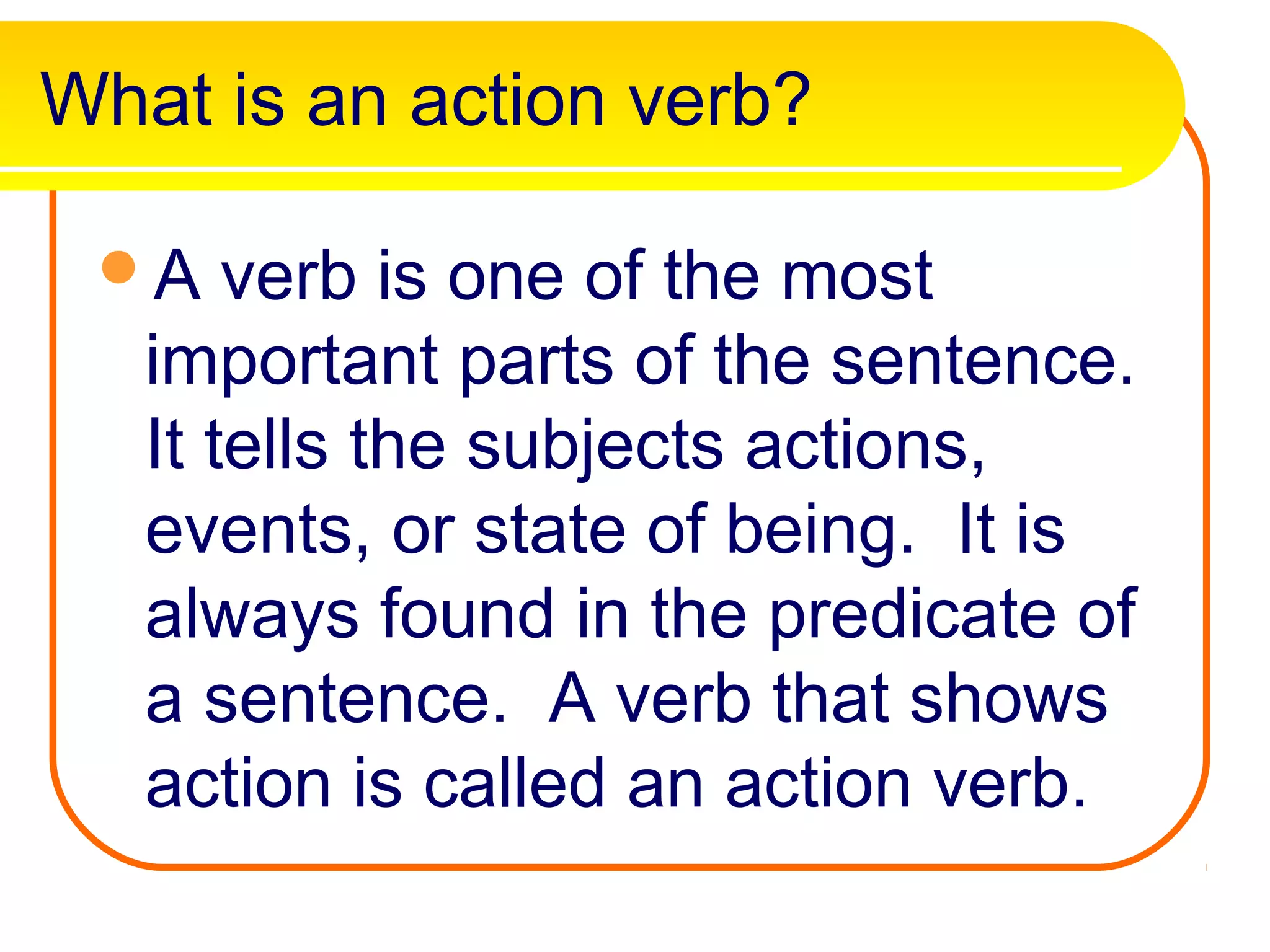 Verbs action | PPT