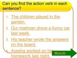 Verbs action -mental grade 6 | PPT