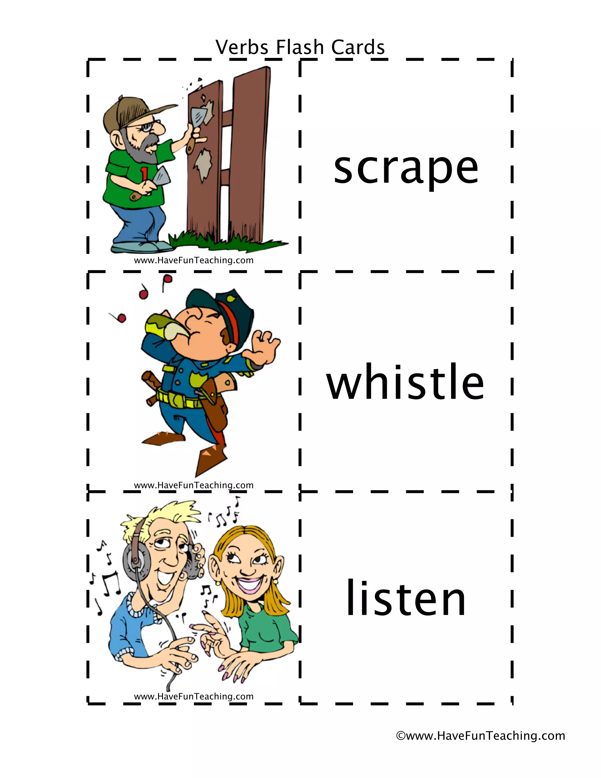 Verbs flash-cards | PDF