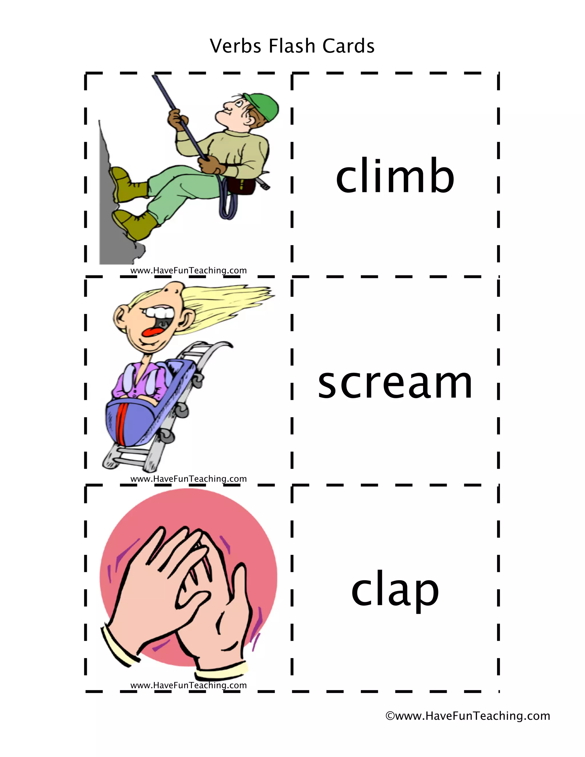 Verbs flash-cards | PDF