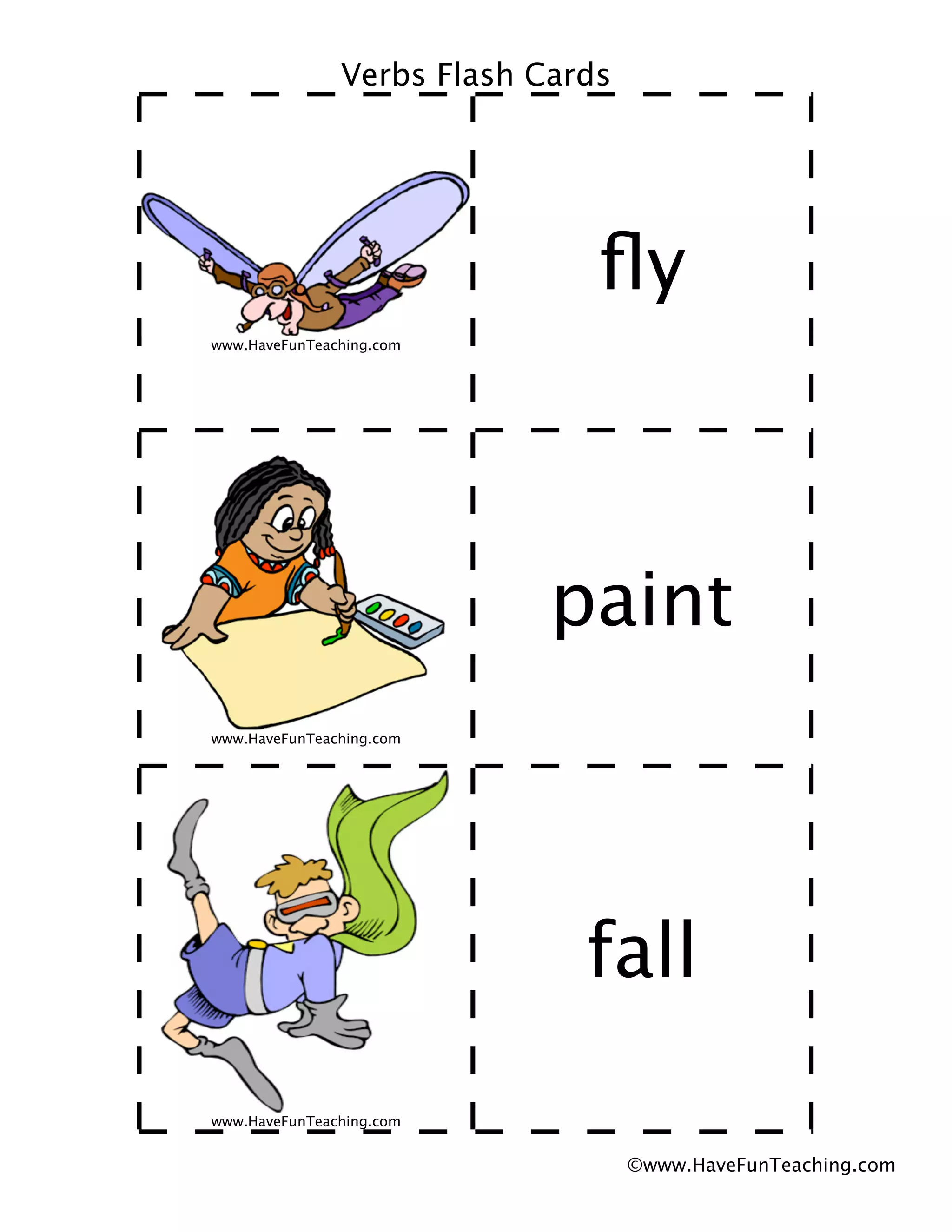 Verbs flash-cards | PDF