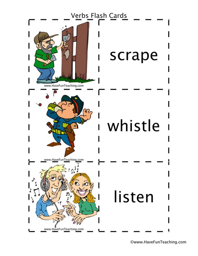 Verbs flash-cards | PDF