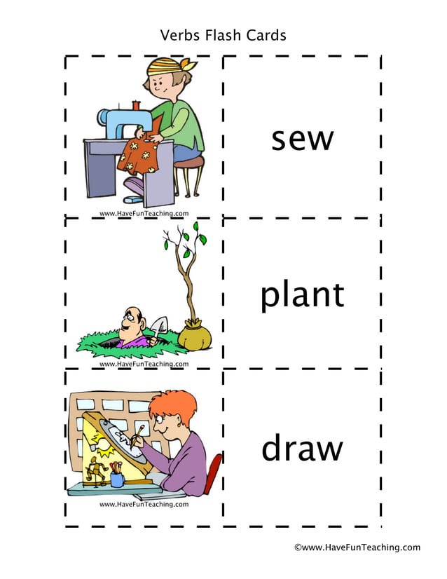 Verbs flash-cards | PDF