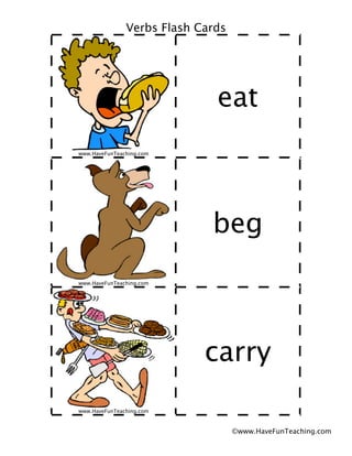 Verbs flash-cards | PDF