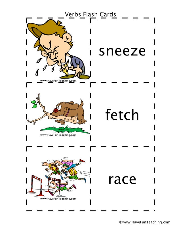 Verbs flash-cards | PDF