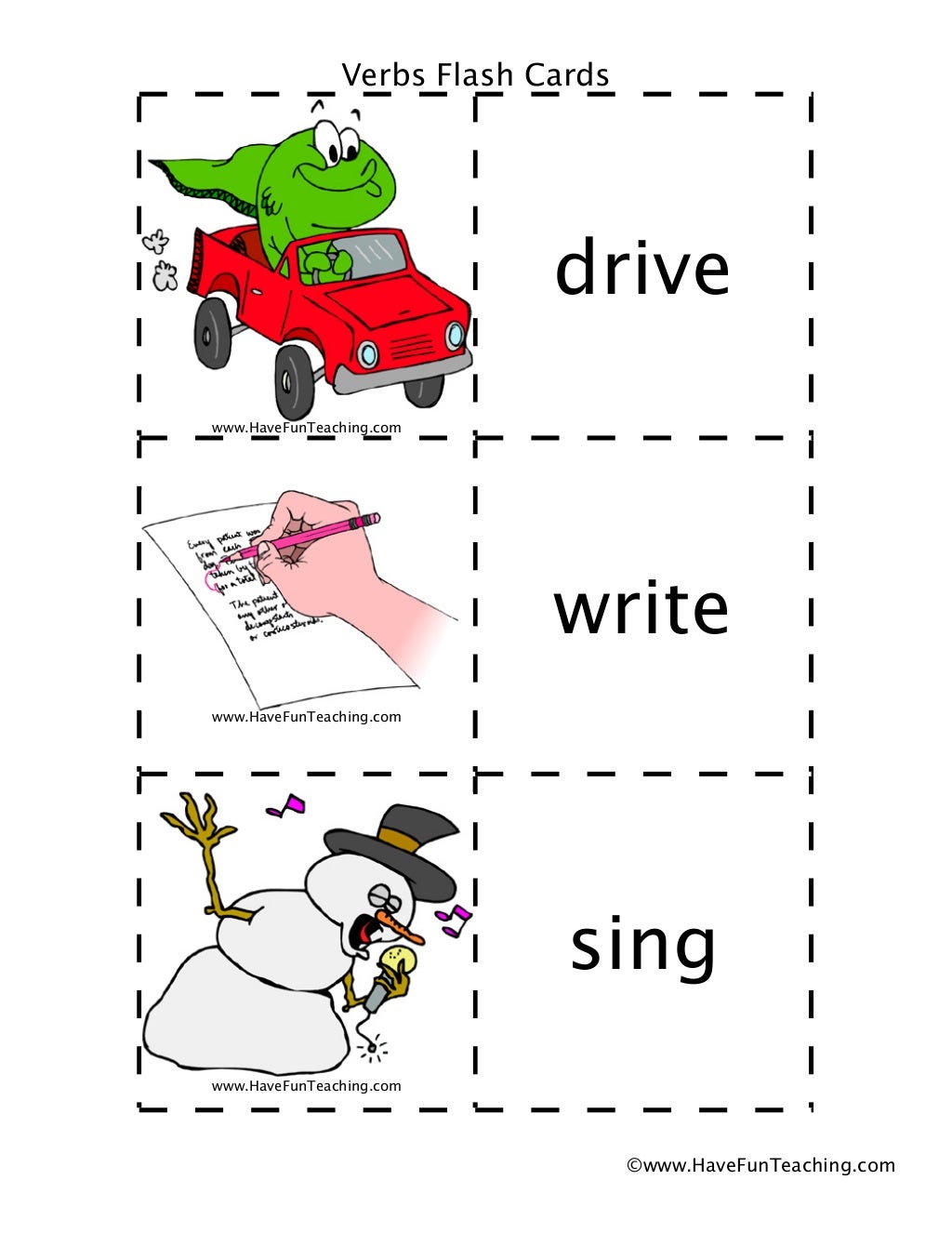 Verbs flash-cards