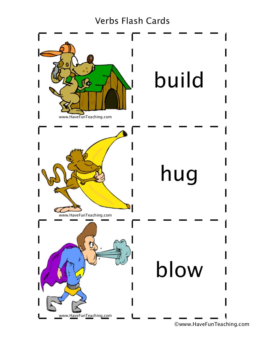 Verbs flash-cards