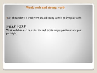 Verbs: Regular Irregular & Transitive Intransitive | PPTX