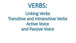 Verbs 2 grade 8 voice transitive etc | PPT