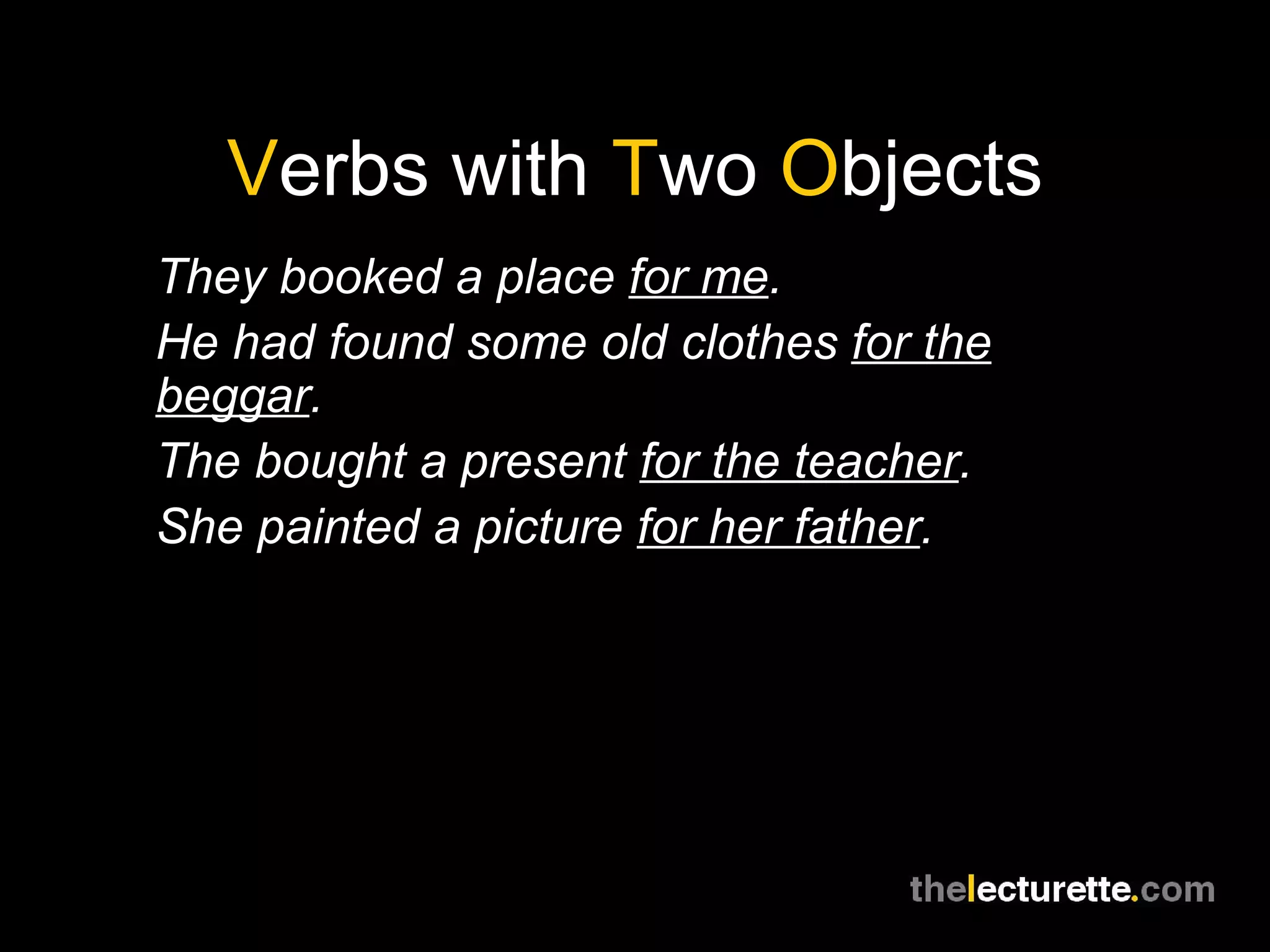 Verbs with Two Objects | PPT
