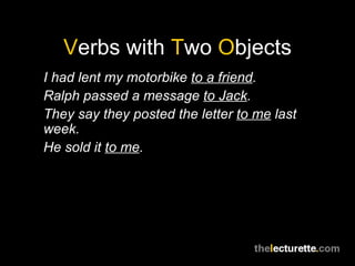 Verbs with Two Objects | PPT