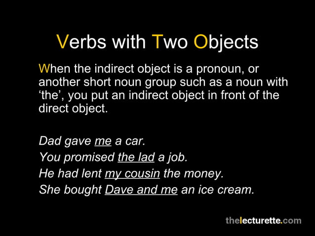 Verbs with Two Objects | PPT