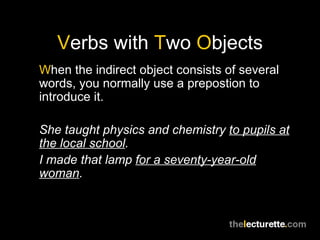 Verbs with Two Objects | PPT