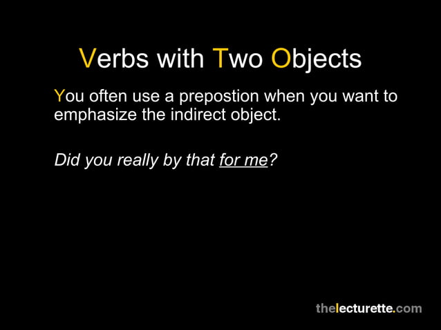 Verbs with Two Objects | PPT
