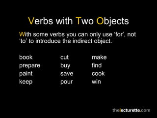 Verbs with Two Objects | PPT