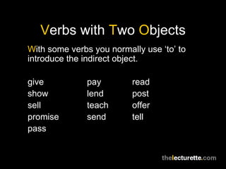 Verbs with Two Objects | PPT