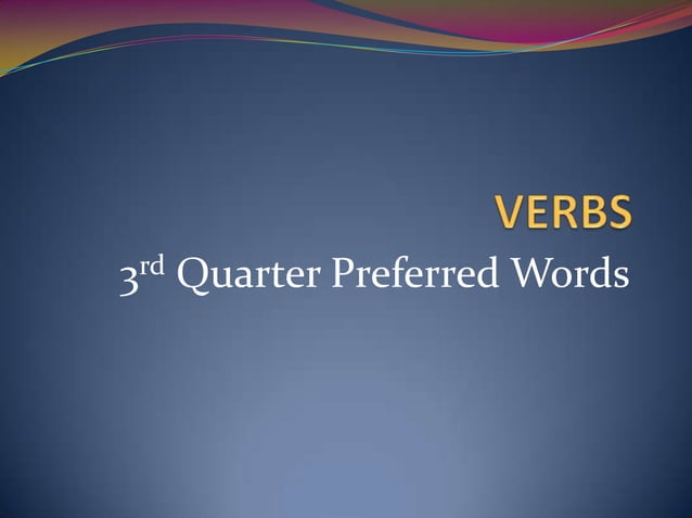 Preferred Words - Verbs | PPTX