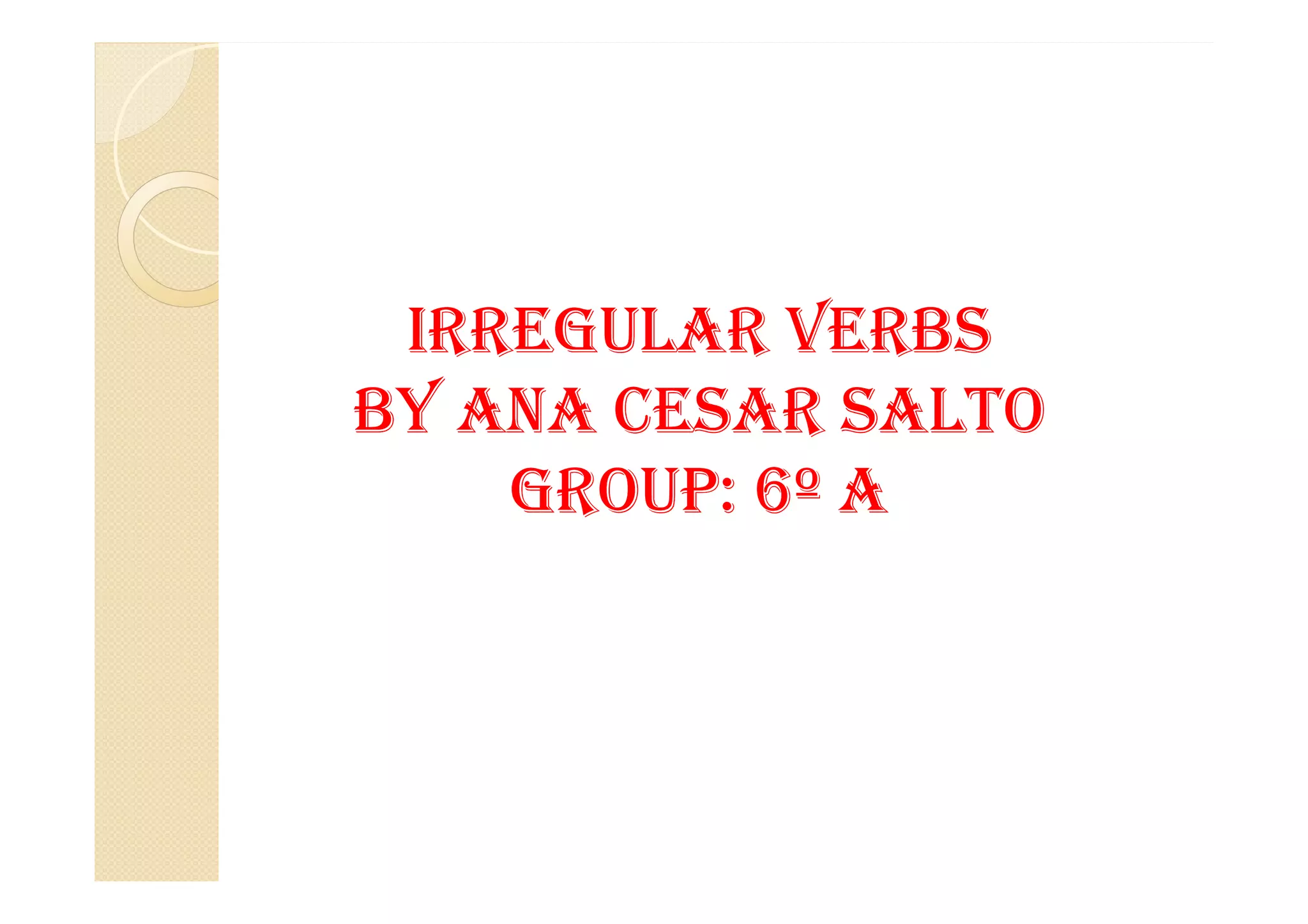 Irregular Verbs Slideshow | PDF