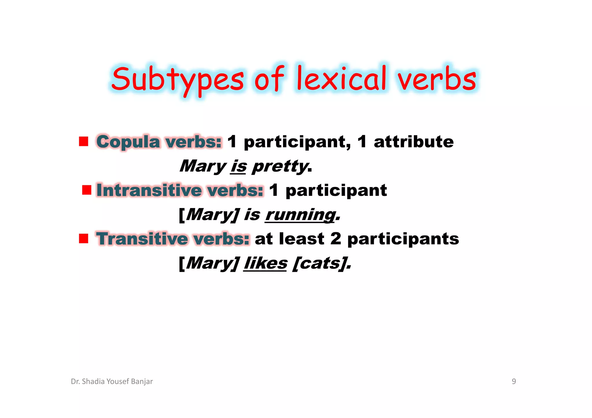Verbs And Verb Phrases By Dr Shadia Yousef Banjar | PDF