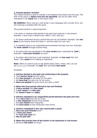 Verbs and verb tenses | PDF