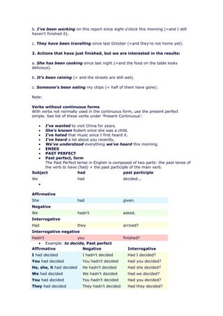 Verbs and verb tenses | PDF