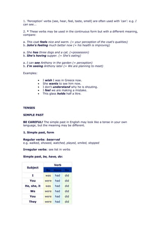 Verbs and verb tenses | DOC