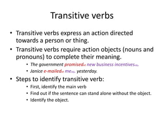 Verbs (ch. 1) | PPTX