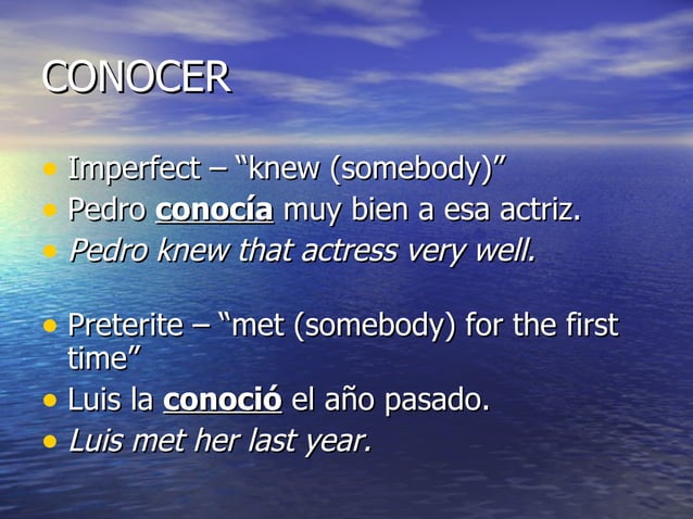 Verbs Changemeaning Preterite Imperfect | PPT