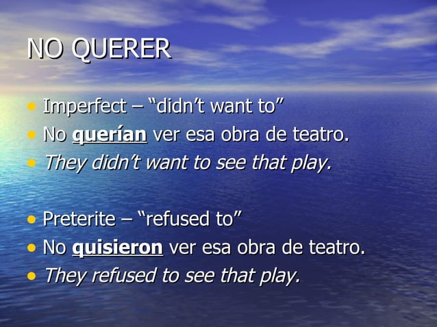 Verbs Changemeaning Preterite Imperfect | PPT