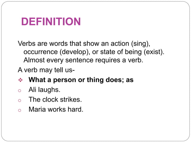 Verbs types briefly expl | PPT