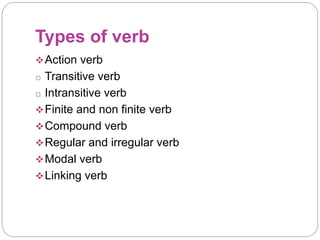 Verbs types briefly expl | PPTX