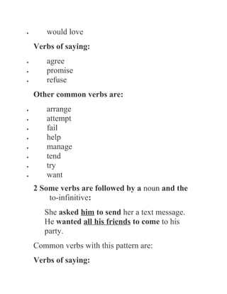 Verbs followed by to + infinitive | PDF