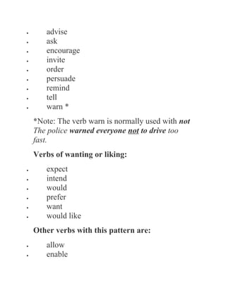 Verbs followed by to + infinitive | PDF