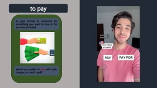 VERBS FOR SHOPPING de ingles para el mundo | PPT