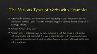 VERBS GRAMMAR IDL.pptx and types of verbs | PPT