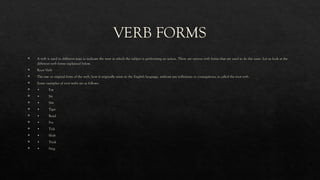 VERBS GRAMMAR IDL.pptx and types of verbs | PPT
