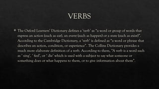 VERBS GRAMMAR IDL.pptx and types of verbs | PPTX