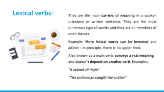 Types of verbs in the English Language Basic English | PPTX
