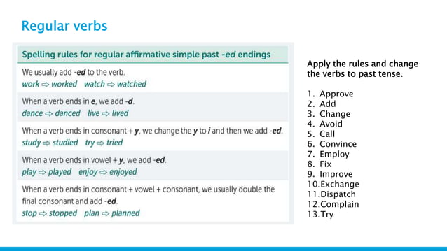 Types of verbs in the English Language Basic English | PPTX