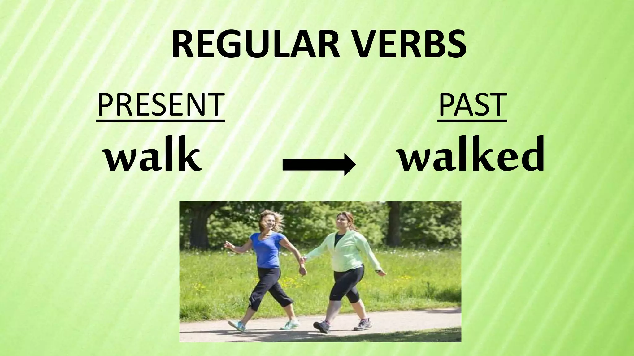 Verbs in past regular and irregular presentation | PPTX