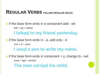 Verbs in Past Tense R1 | PPT