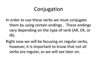 Verbs introduction | PPTX