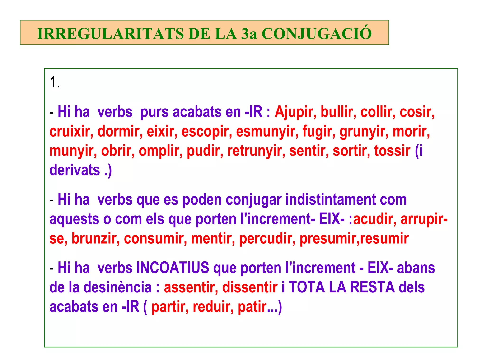 Verbs irregulars | PPT