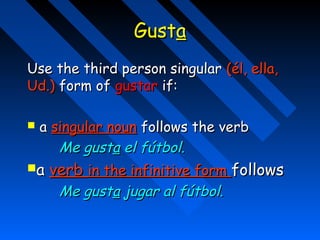 Verbs like gustar | PPT