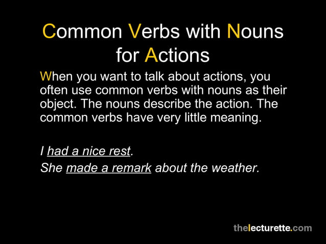 Verbs with nouns for actions | PPT | Soccer | Sports