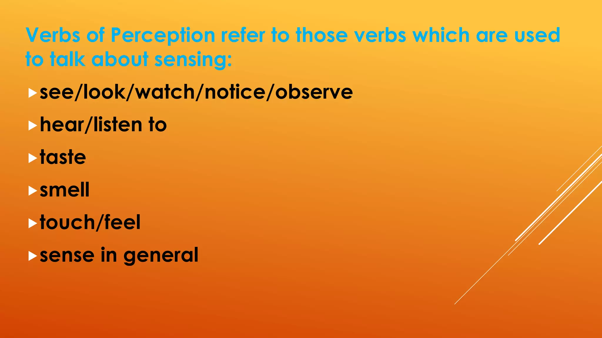 Verbs of perception | PPTX